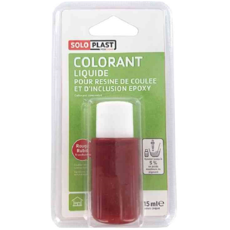 Soloplast Red Coloring Transparent Ruby for Epoxy resin 15 ML