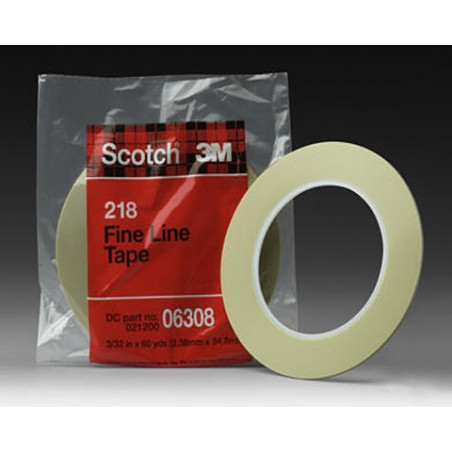 ADHESIF DE MASQUAGE FINE LINE 3M 218 - 1.6 mm X 55 m 3m 06306